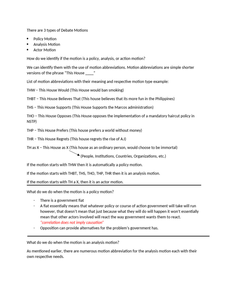 Debate 101 Class 2 | PDF