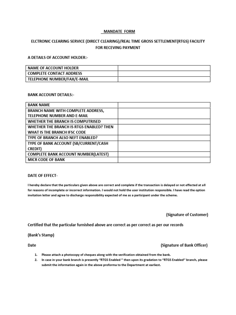 Mandate Form 20200628101652 | PDF