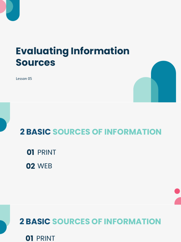 Evaluating Print and Web Sources | PDF