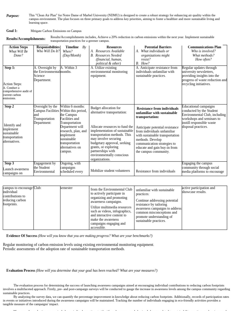 Envi Sci_ Action+Plan | PDF