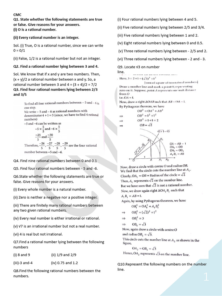 maths chapter 1 practice sheets (1) | PDF