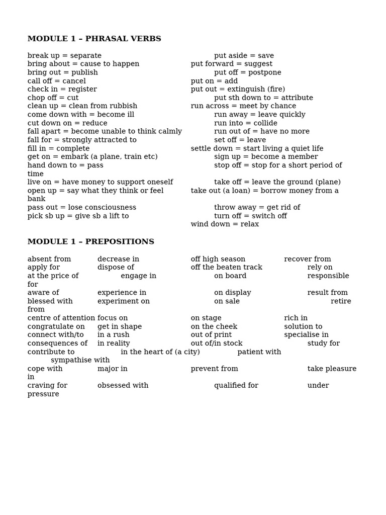 On Screen B2+ MODULE 1 DICTIONARY | PDF