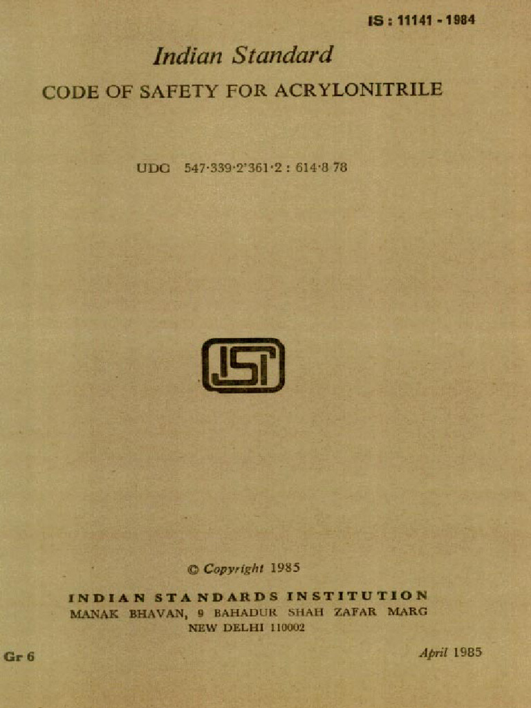 Safety For Acrylonitrile | PDF