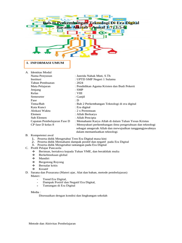 Modul Ajar Pak Dan BP Kelas 8 Semesetr 1 Bab 2 | PDF