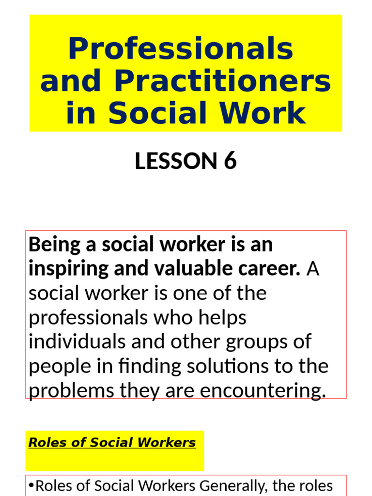 Understanding the Social Work Profession | PDF | Social Work | Career ...