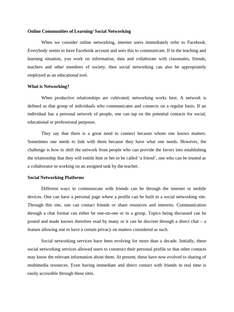Online Communities of Learning | PDF