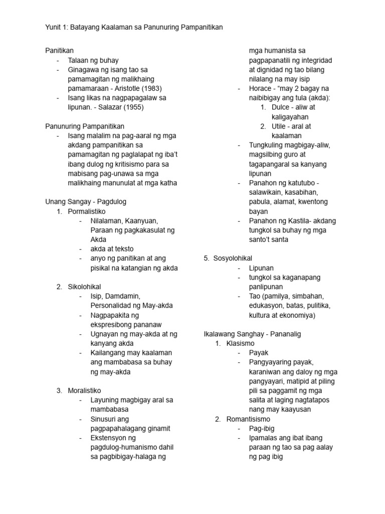 Litr 101 Yunit 1 Rev | PDF