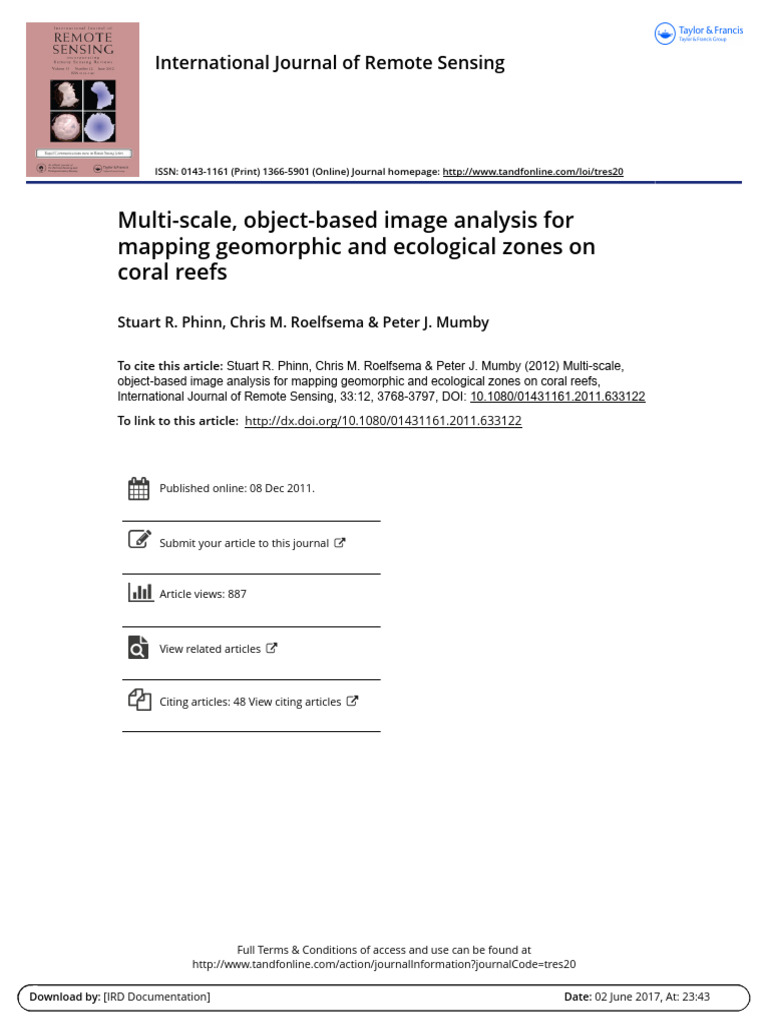 Multi Scale Object Based Image Analysis For Mapping Geomorphic and Ecological Zones On Coral ...