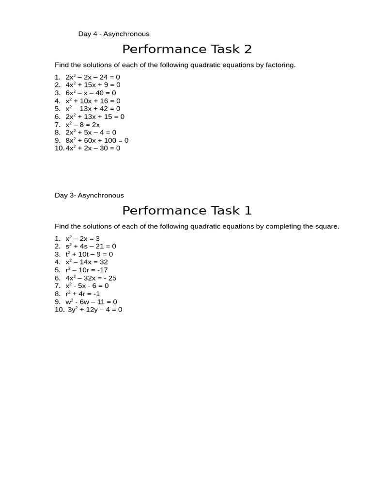 Wk 3 Day 3 4 Performance Task 2 | PDF