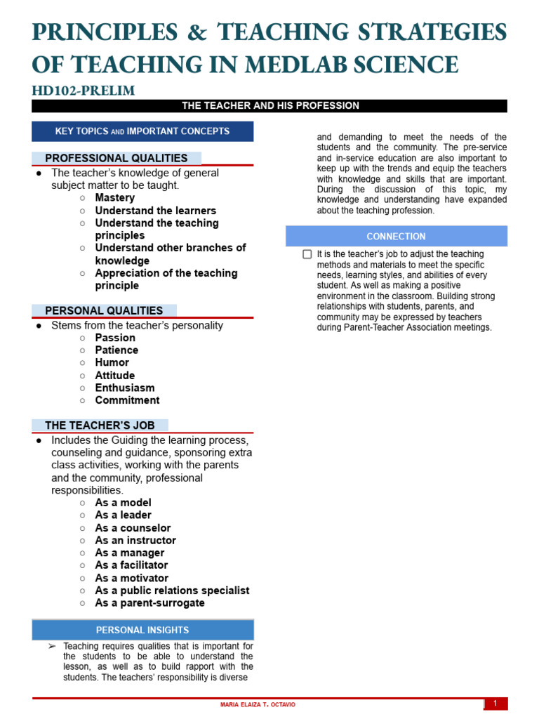 HD102 Lesson Summary | PDF