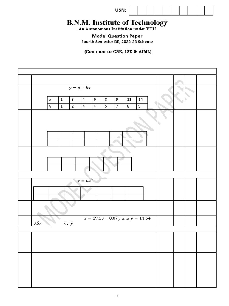 22mai141-Model Question Paper | PDF