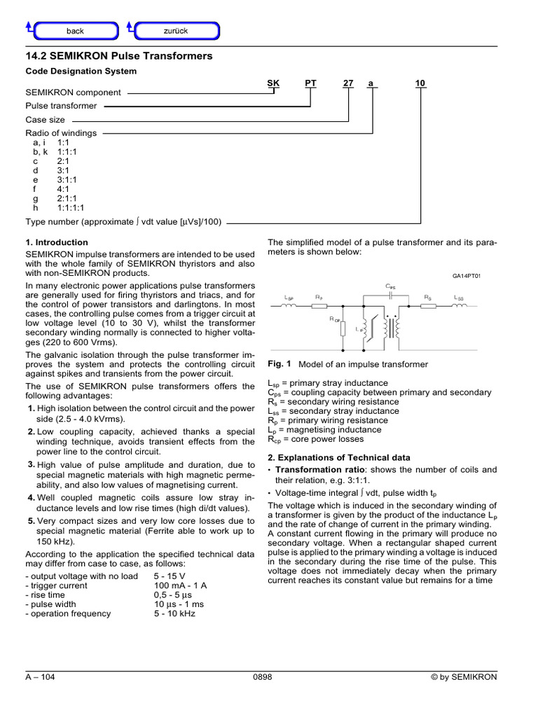 Semikron Pulse Transformers Application Note | PDF