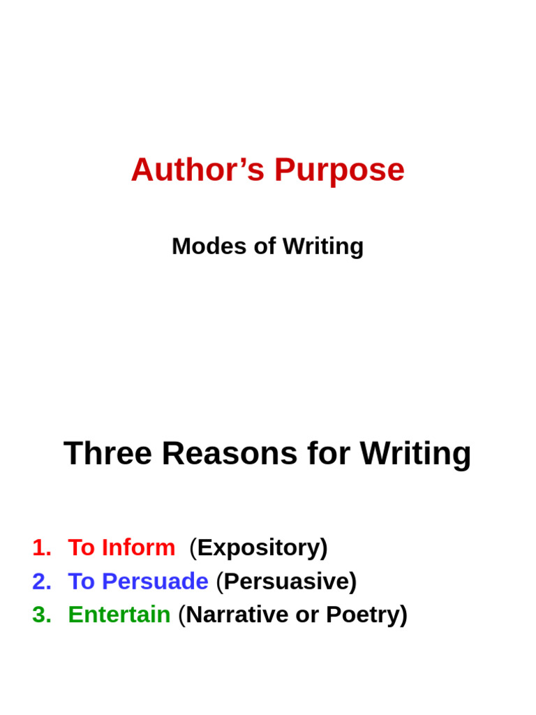 Authors Purpose Lesson | PDF
