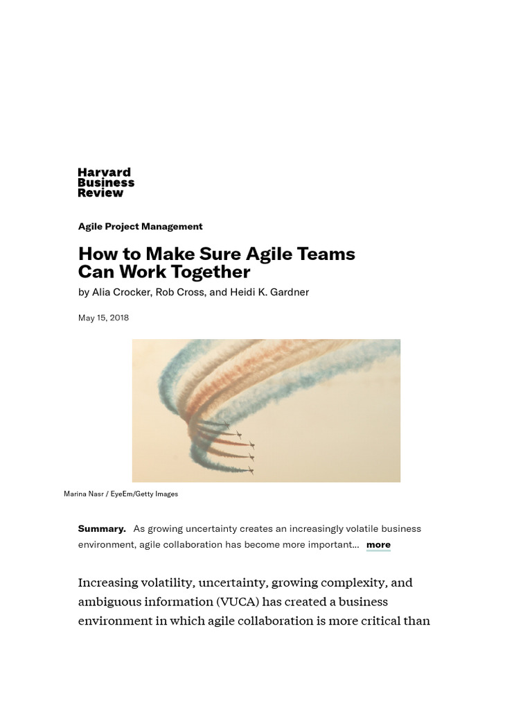 How To Make Sure Agile Teams Can Work Together Pdf