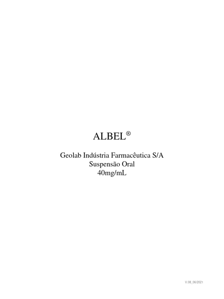 ALBEL SUSPENSAO ORAL Bula Paciente | PDF