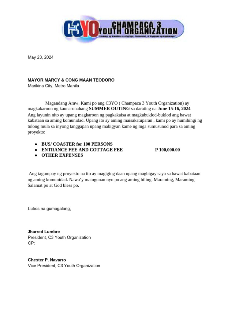 Solicitation For Outing | PDF