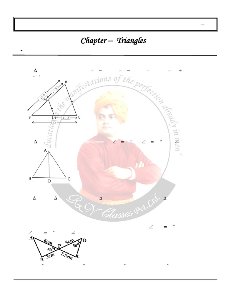 2024-25 X CBSE (P.S-6.1) (Triangles) | PDF | Triangle | Elementary Mathematics