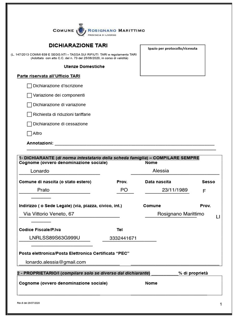 Tari Utenze Domestiche 2021 | PDF