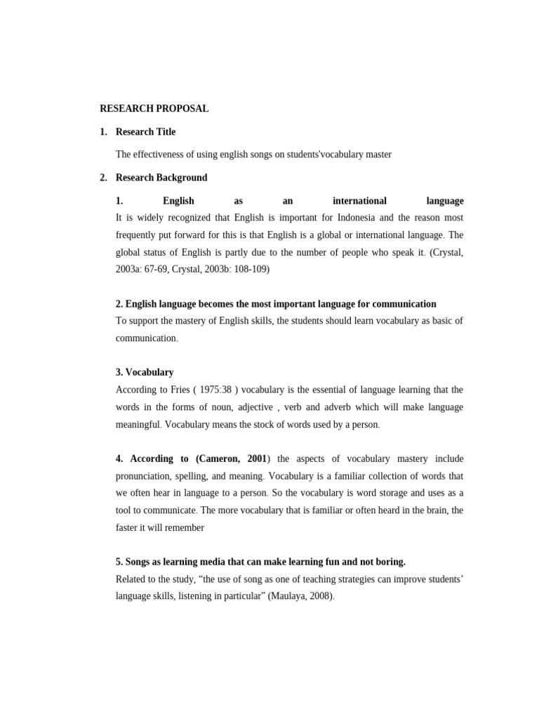 2 Research Proposal | PDF | Vocabulary | English Language