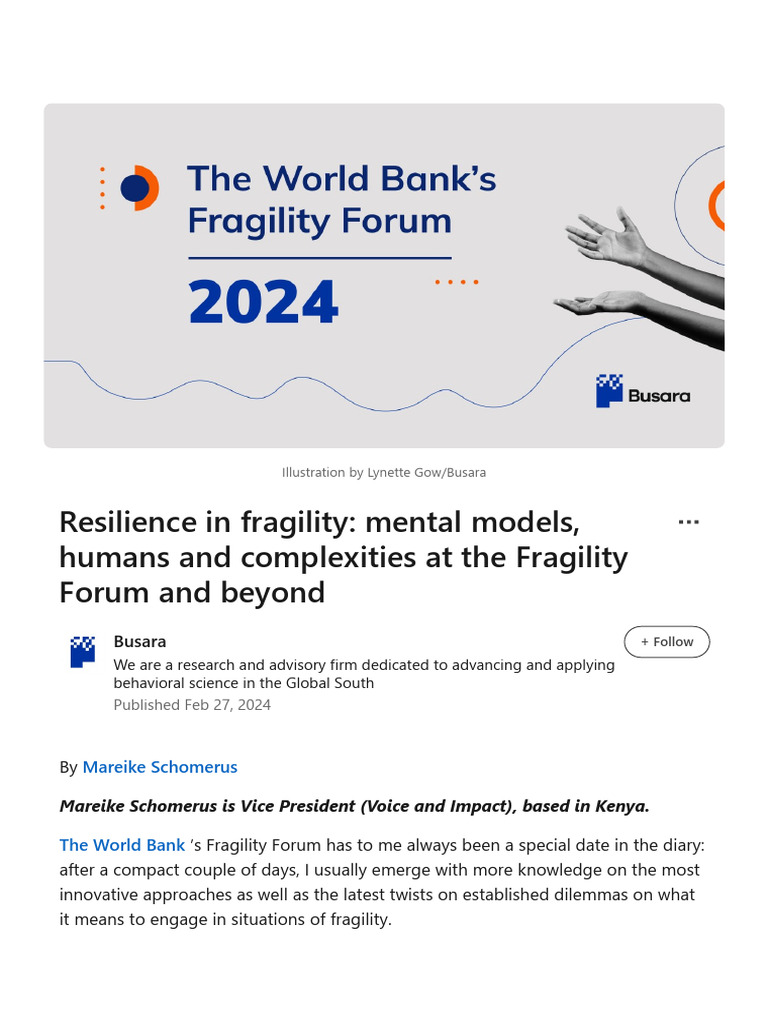 Resilience in Fragility - Mental Models | PDF