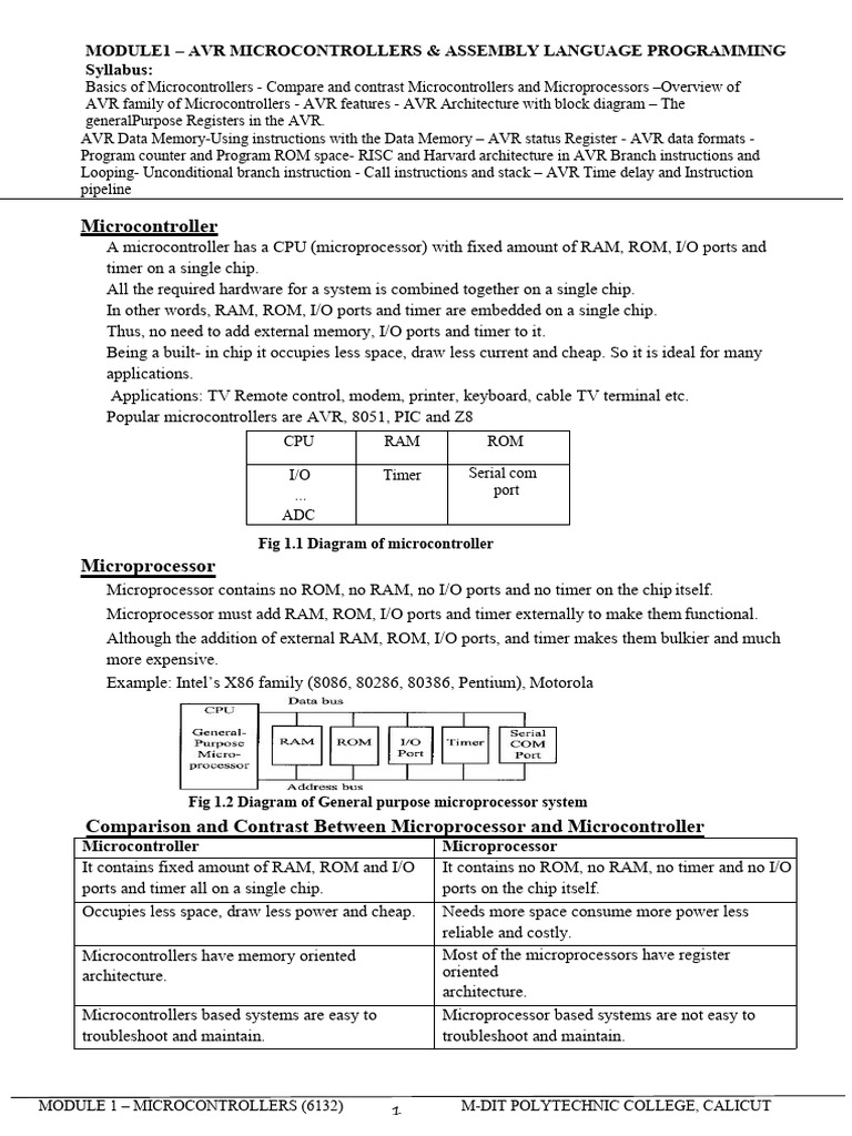 Microcontroller Module1 | PDF