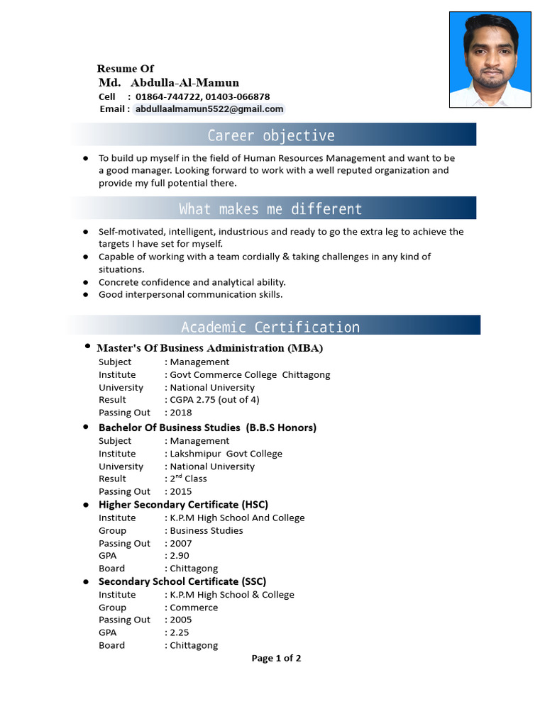 Update Resume - Dox | PDF