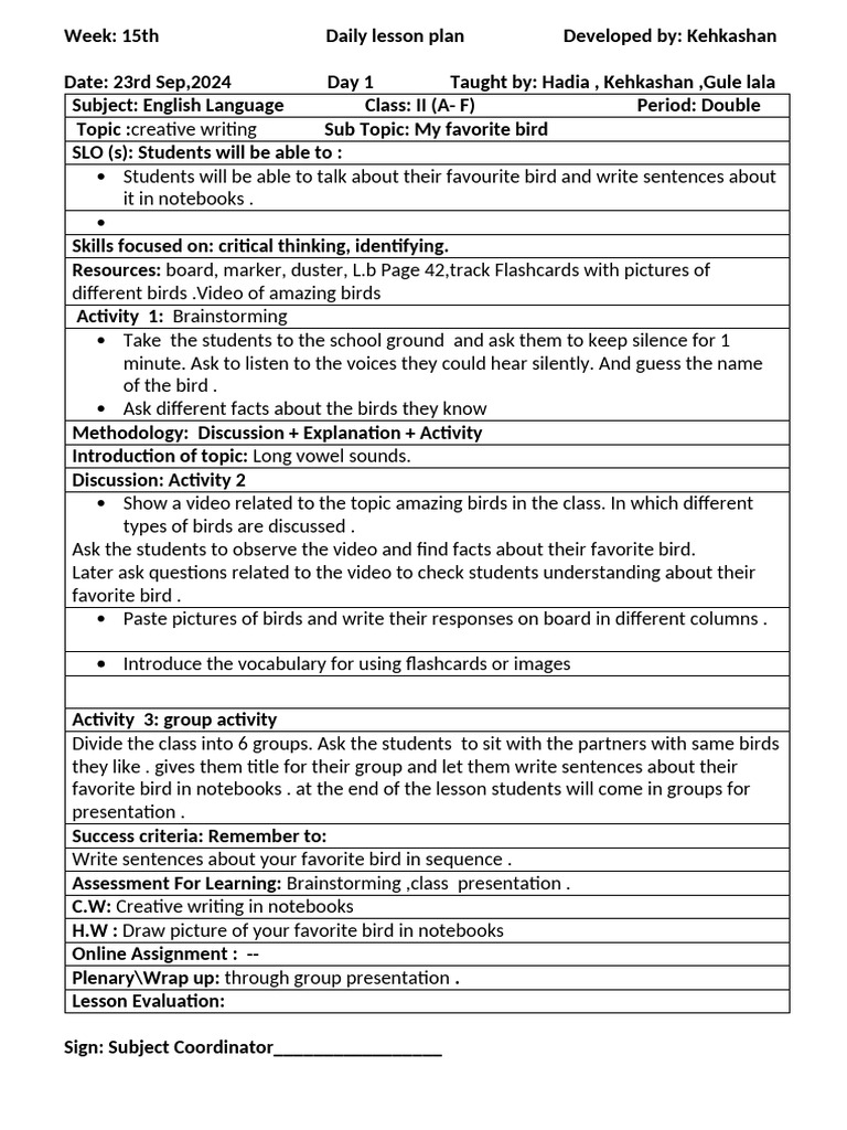 HH Week 14 Eng Lang-1 | PDF