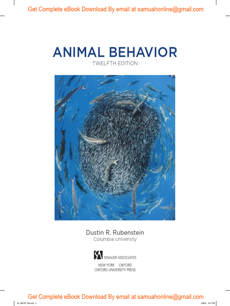 Ebook Animal Behavior 12e Dustin Rubenstein | PDF