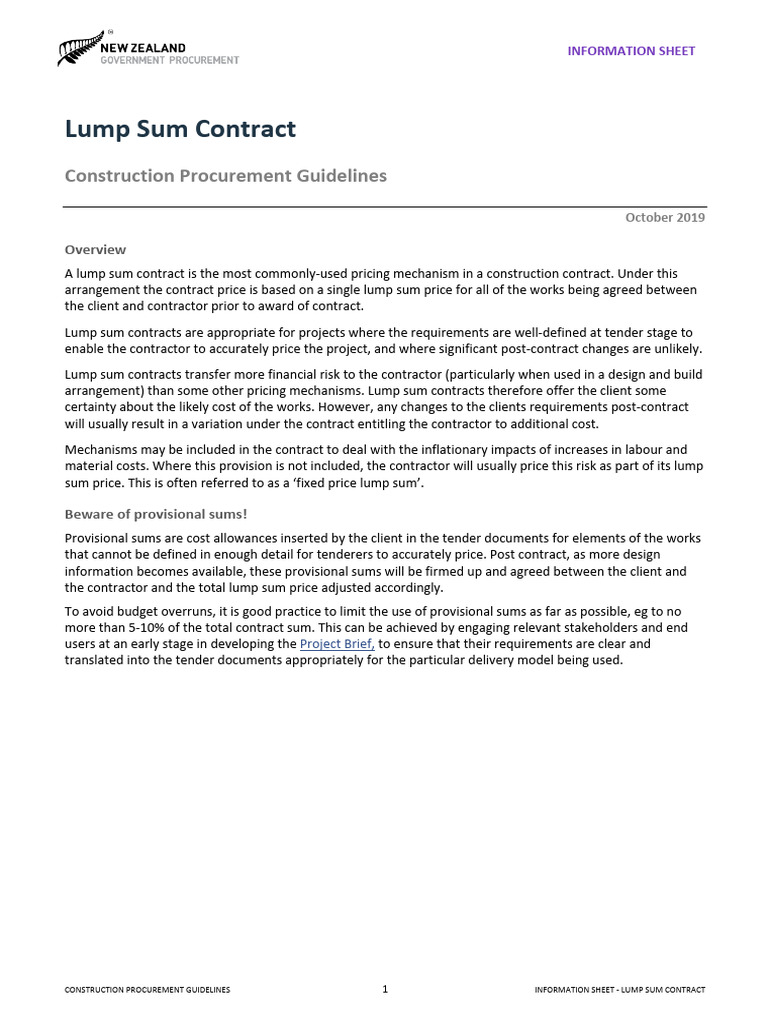 Lump Sum Contract Construction Procurement | PDF