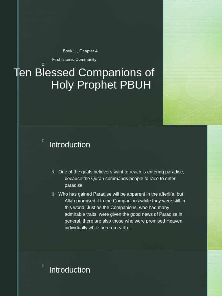 Ten BlessedCompanions Ppts | PDF | Muhammad | Religion & Spirituality