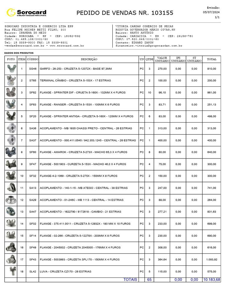 Pedido - 103155 | PDF