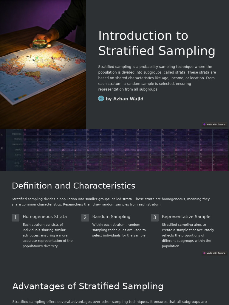 Introduction To Stratified Sampling | PDF