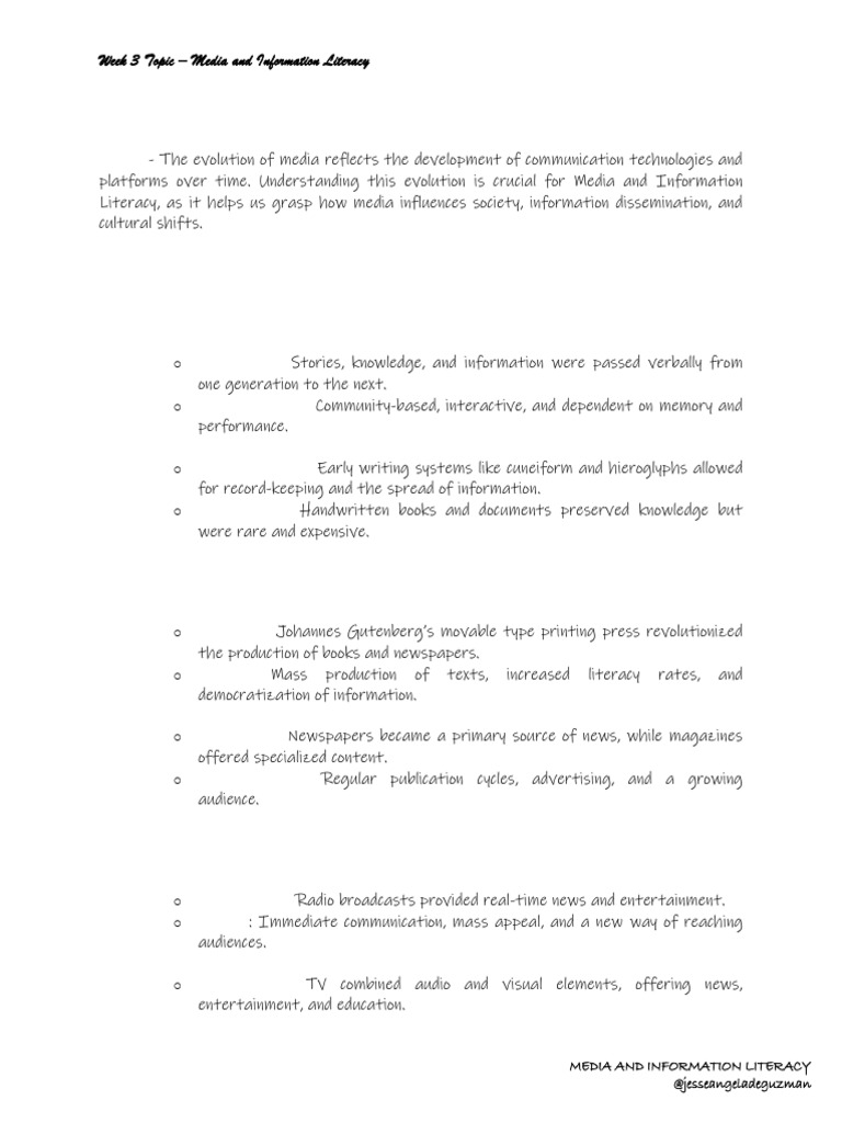 Handouts Media and Information Literacy | PDF