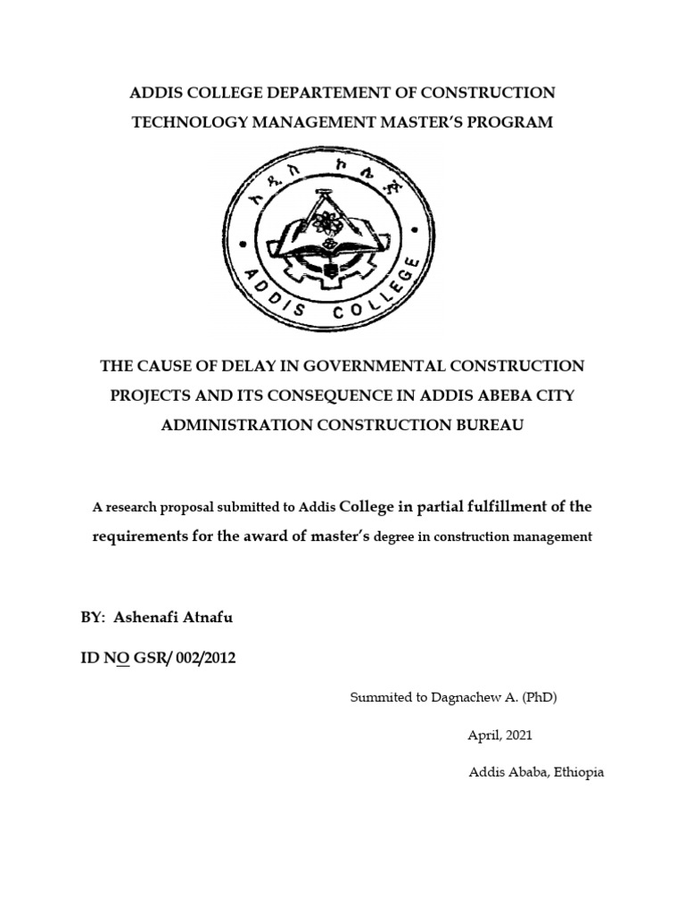 Ashenafi Atnafu Research Proposal | PDF