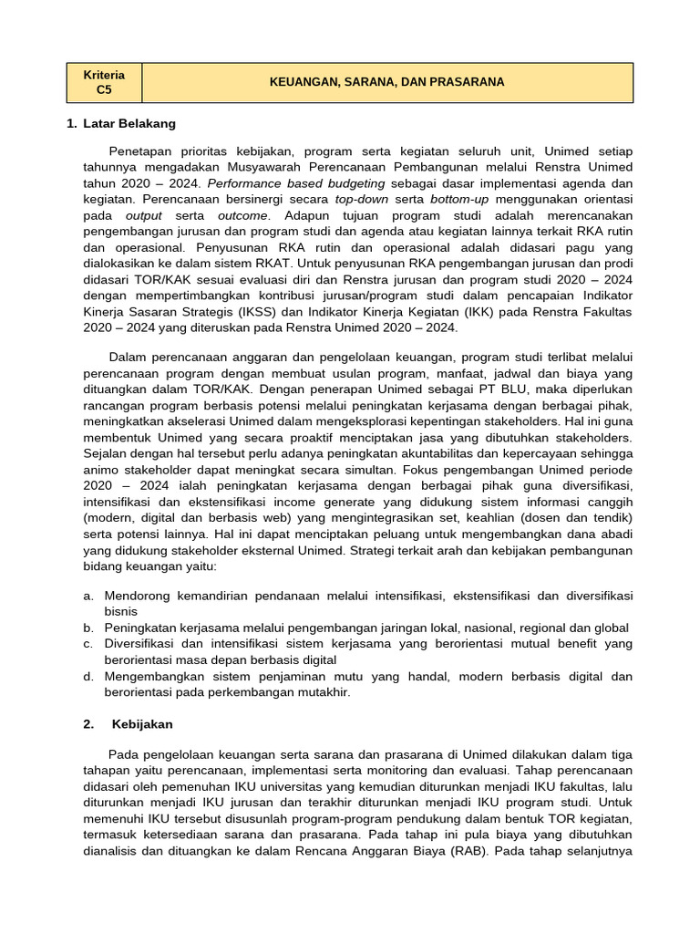 Kriteria 5 Akreditasi Mankon | PDF