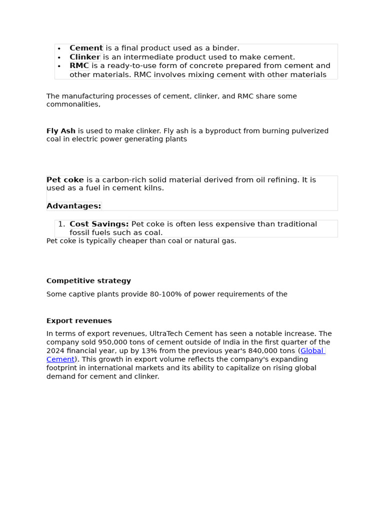 Notes For Cement Industry | PDF
