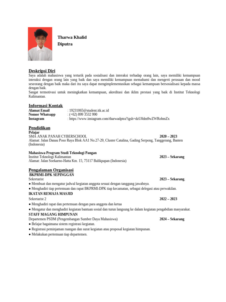 CV Spin Etam 2024 | PDF