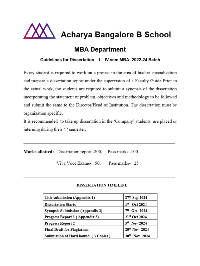 Dissertation Guidelines 2024 | PDF