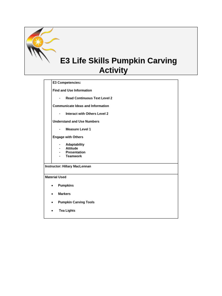 Pumpkin Carving Activity | PDF