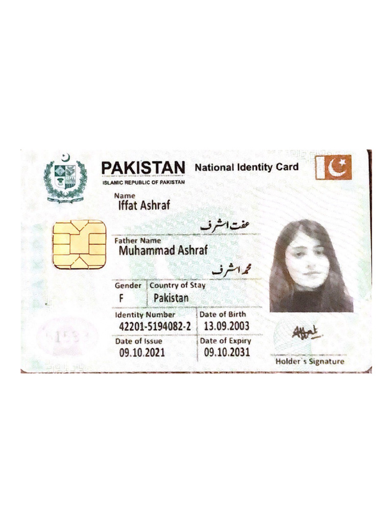 PAKISTAN National Identity Card | PDF