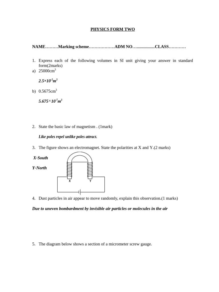 2021 T2 Physics F2 MS 1 | PDF