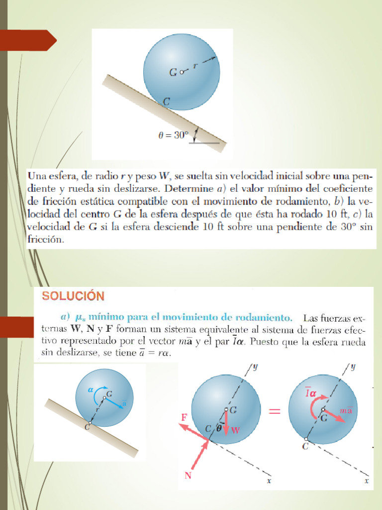 Ejercicio 5 Esfera en Plano Inclinado | PDF