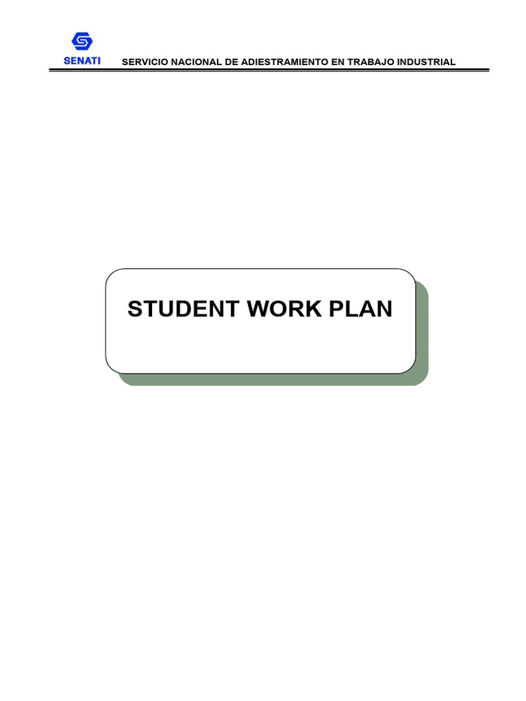 Student Work Plan: Servicio Nacional de Adiestramiento en Trabajo ...