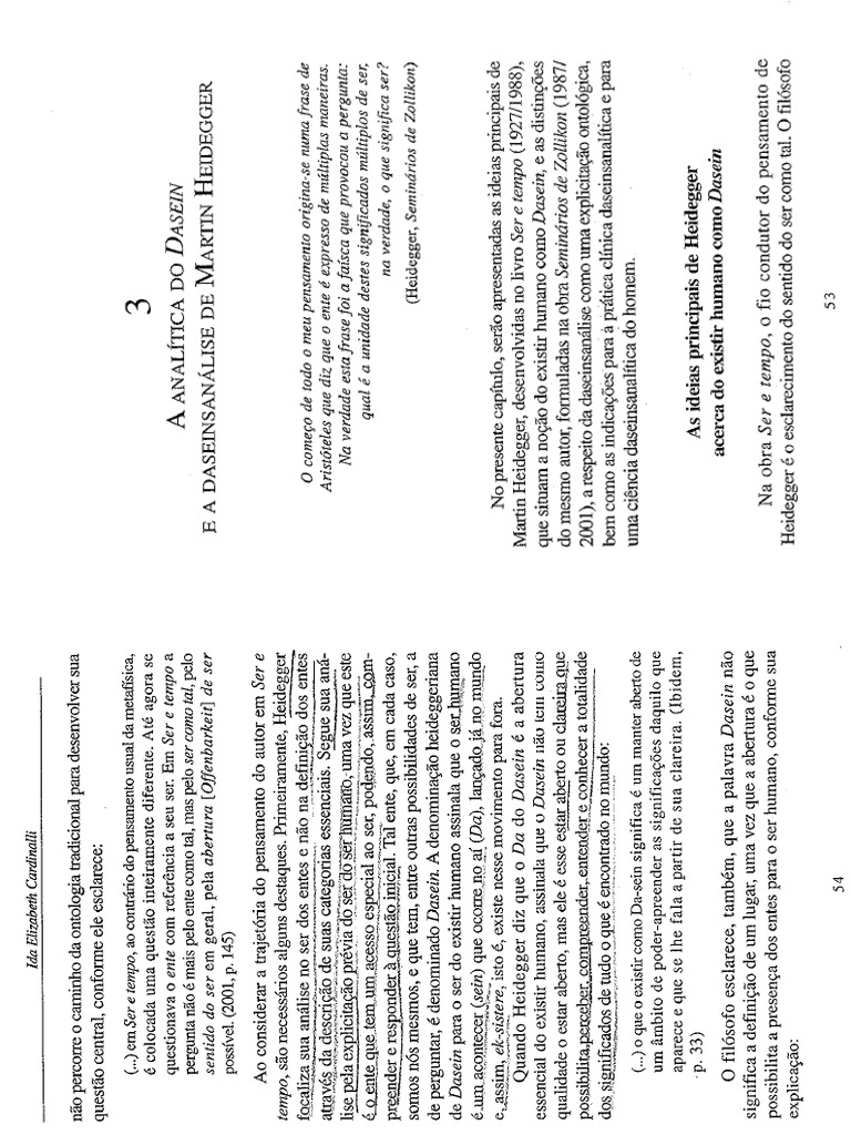 Daseinanalise cap 3 e 4 completo | PDF