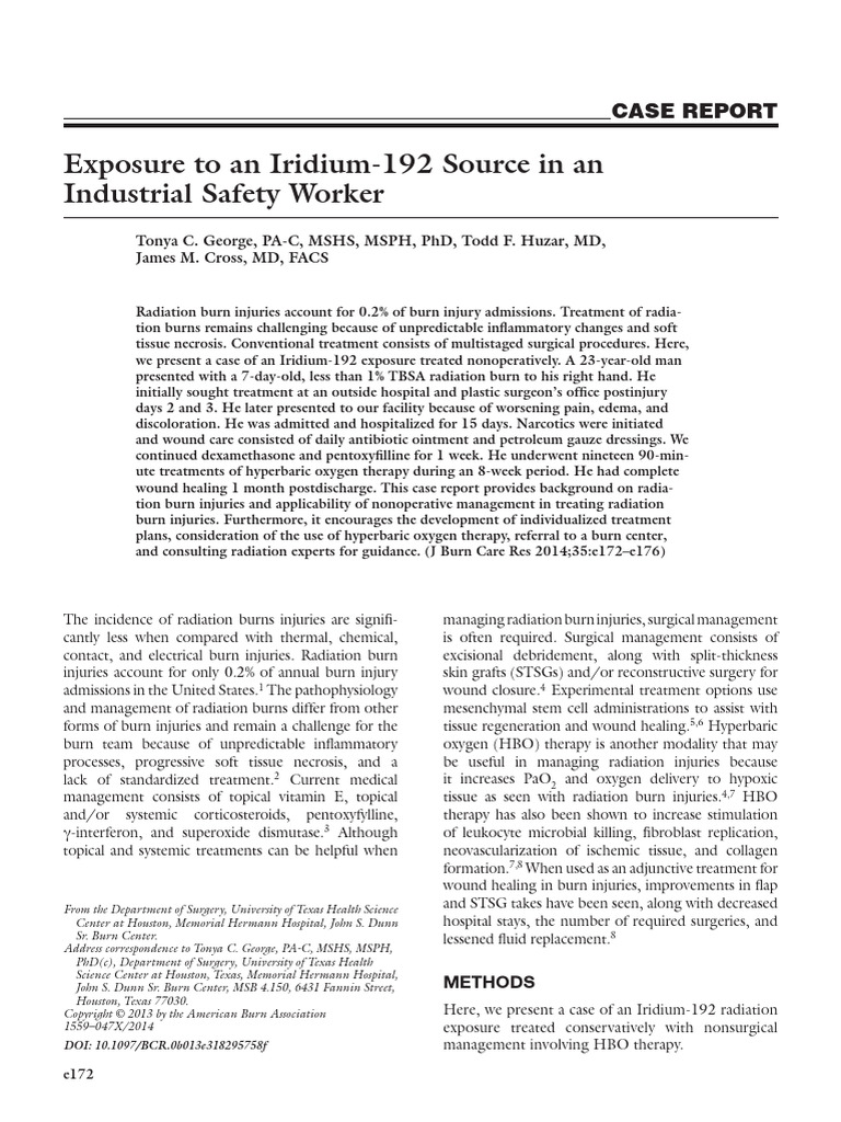 Exposure To An Iridium-192 Source | PDF