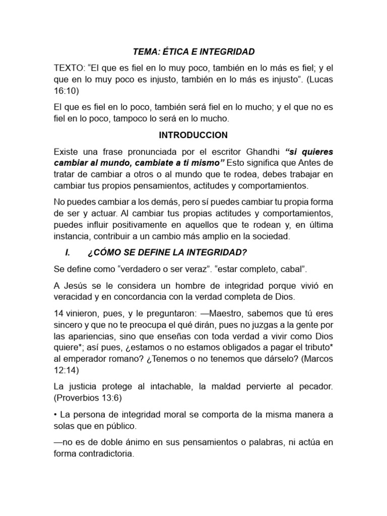 ETICA Y INTEGRIDAD | PDF
