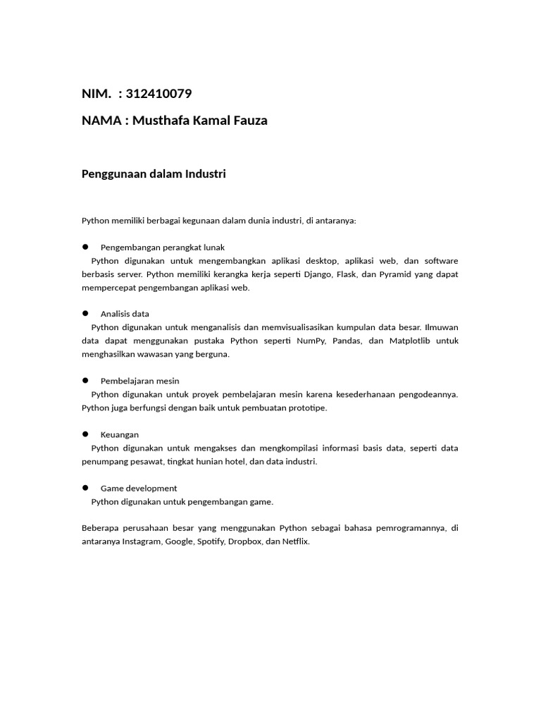 Tugas B. Pemrograman 1 | PDF