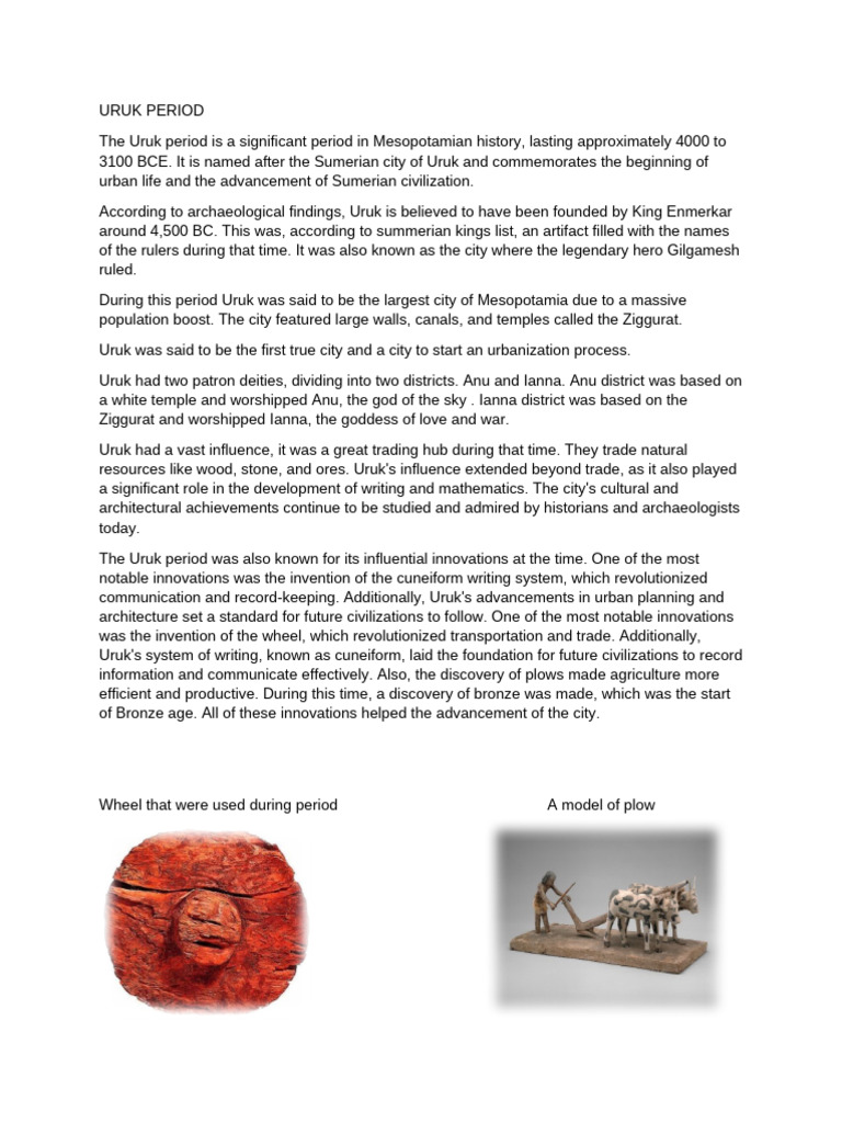 Uruk Period | PDF