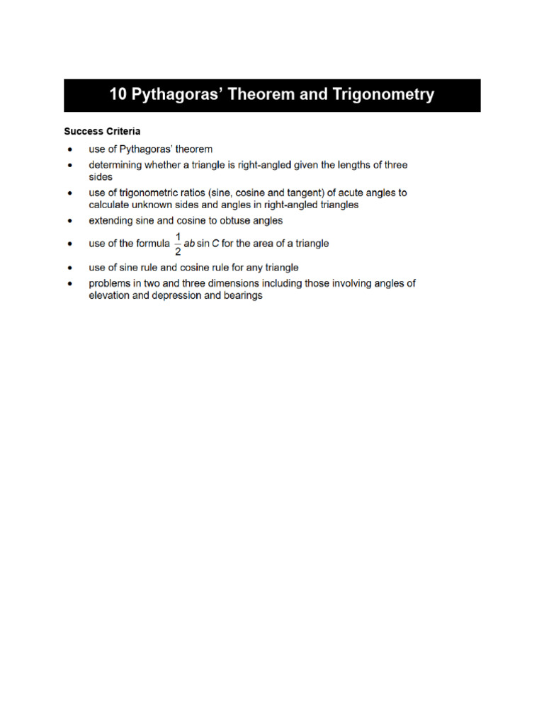 Pythagoras and Trigonometry Guide | PDF | Trigonometry | Teaching ...