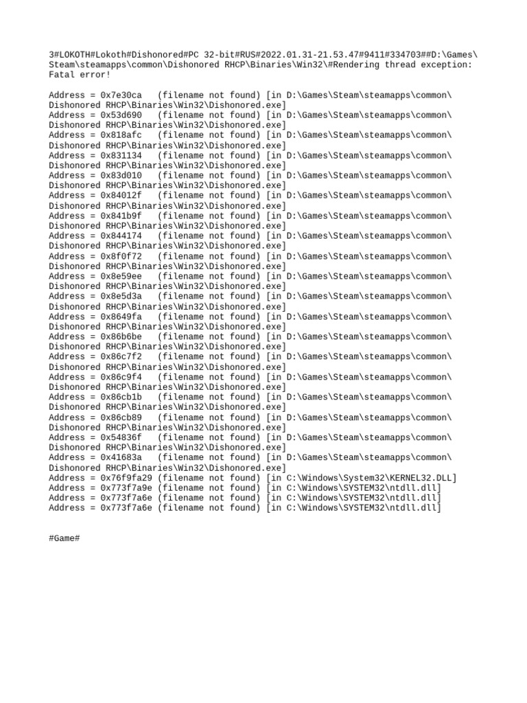 UE3 Auto Report Dump 0002 | PDF